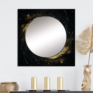 Designart "Space Light Orbiting A Black Hole I" Space Wall Mirror ...
