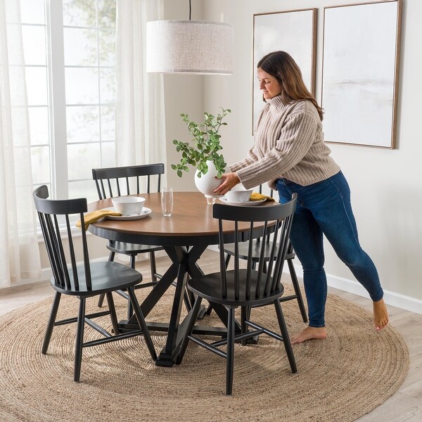 High back black spindle dining chairs store
