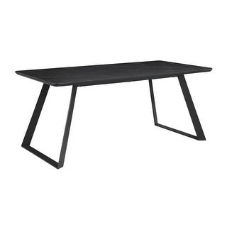 Holden Black and Gunmetal Rectangular Dining Table with Sled Base - Bed ...