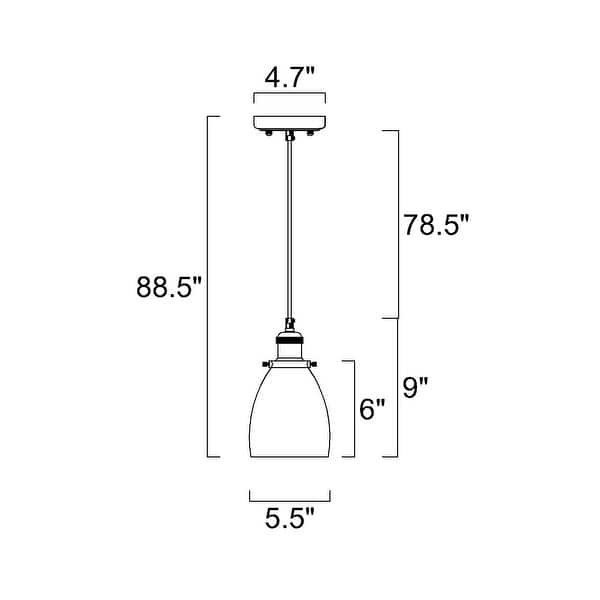 Black and Antique Brass Finish 1-Light Mini Pendant with Clear Bell ...