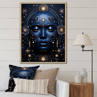 Designart "Native Art Blue Celestial Guardians III" Native American Art ...
