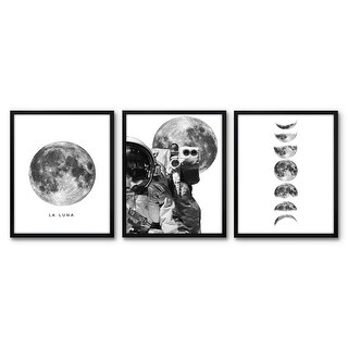 Americanflat 3 Piece 16x20 Unmatted Framed Print Set - Moon Phases And ...