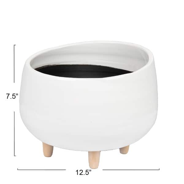 Planter with Wood Feet - Bed Bath & Beyond - 34857039
