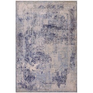 Bohemian Ziegler Terrance Blue Grey Wool&Silk Rug - 8'4'' x 9'9'' - Bed ...