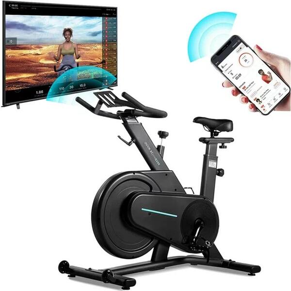 OVICX OS-EBIKE-Q200-S Stationary Exercise Bike With LCD Data Monitor ...