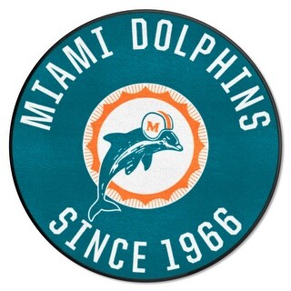 Miami Dolphins Roundel Rug - 27in. NFL Retro Logo, Original Dolphin ...