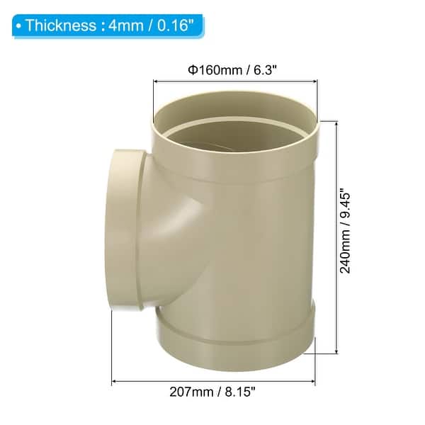 3 Way Duct Splitter T Shape Duct Connector 3 Way Hose Adapter Beige ...