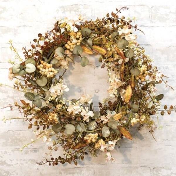 Mixed Cream Fall Floral Wreath - Mixed Cream - Bed Bath & Beyond - 32398928