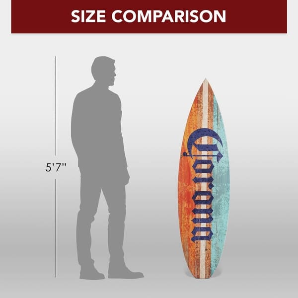 Licensed Corona Color Wood Tones Surfboard Plaque Wall Sign - 60"x15 ...