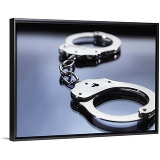 "Metal handcuffs" Black Float Frame Canvas Art - Bed Bath & Beyond ...