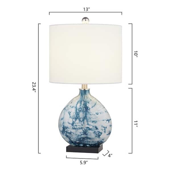 Maxax 23" Bedside Blue Glass Table Lamp - Bed Bath & Beyond - 36139601