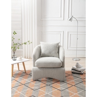 Polyester Upholstery Barrel Chair Accent Arm Chairs Single Sofa - Bed ...