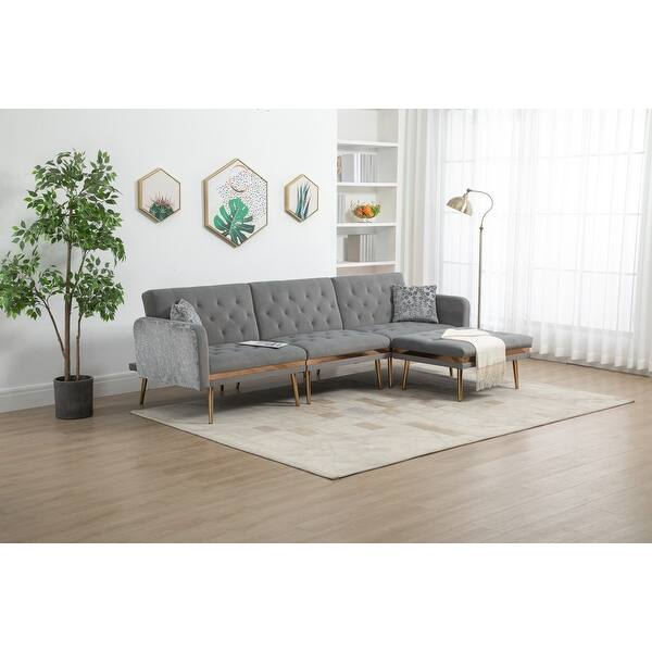 Modern Accent Sectional Sofa Living Room Sofa Sleeper with Split Back ...