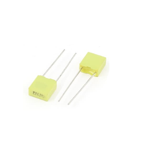 50 Pcs 5% 100V 0.22uF 5mm Spacing Radial Lead Box Type Film Correction ...