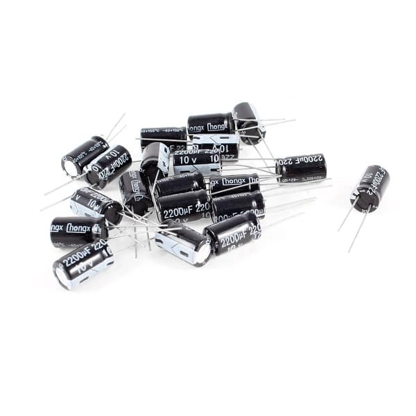 20 Pcs 2200uF 10V Radial Lead Electrolytic Capacitors Black 10x17mm ...