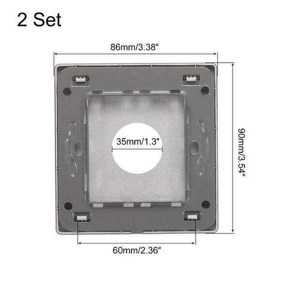 Grommet Wall Plate PC Wall Panel with 1.3 Inch Cable Through Grey 2 Pcs ...