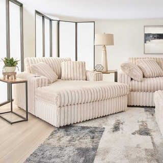 Roundhill Furniture Belvoir Oversized Cuddle Chaise, with Cup Holders ...