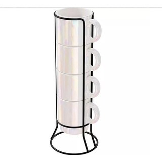 American Atelier 4 Ceramic Mug and Rack Set 14 Oz - Bed Bath & Beyond ...