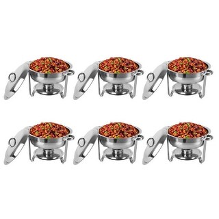 6Pcs 5 Quarts Stainless Steel Round Chafing Dish - 6-Set - Bed Bath ...
