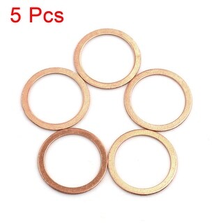 5 Pcs 25mm Inner Diameter Copper Washers Flat Sealing Gasket O-Shape ...