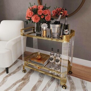 Butler Charlevoix Acrylic & Gold Serving Cart - Bed Bath & Beyond ...