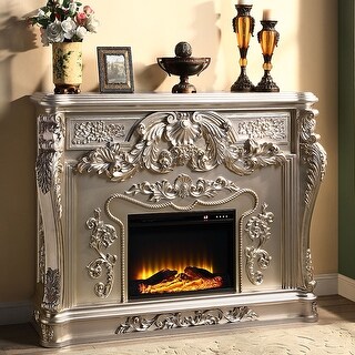 Acme Sorina FIREPLACE Antique Silver Finish - Bed Bath & Beyond - 39155264