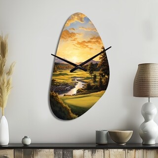 Designart - Golf Golden Hour Golf - Golf Large Wall Clock in ...