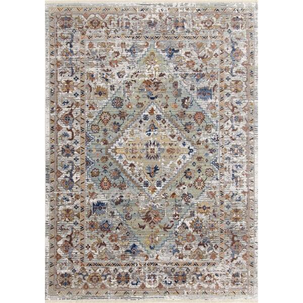 Madelyn Collection - Multi Colour Medallion Border Rug - Bed Bath ...