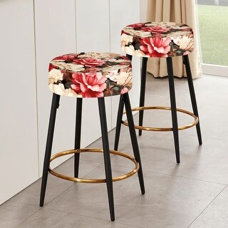 Vintage Pink And Beige Rose Floral Pattern - Upholstered Floral Bar ...