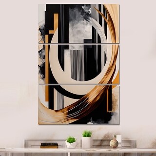 Designart "Gold Touch Art Deco I" Modern Transitional Canvas Art Print ...