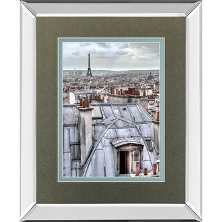 Brown Gray Paris Rooftops Mirrored Framed Wall Art 40" x 34" - Bed Bath ...