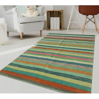 Hand-Woven Winchester Kilim Faruk Ivory/Rust Rug - 4'0" x 6'4" - Bed ...
