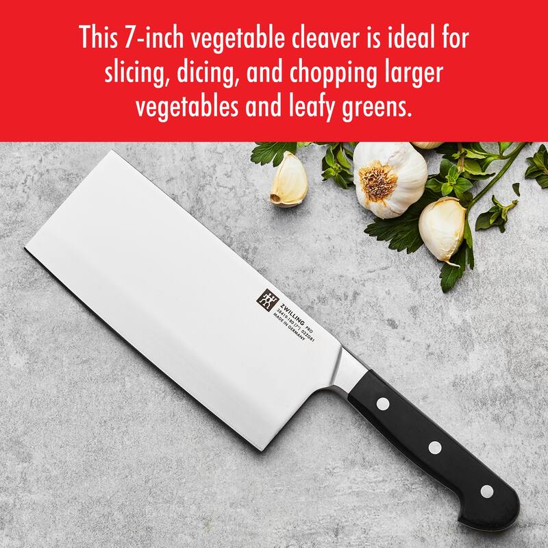 ZWILLING Pro 7-inch Chinese Chef's Knife Vegetable Cleaver - Overstock ...