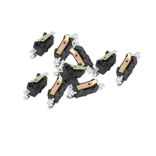 10 Pcs AC 250V 5A DPST Short Bended Hinge Lever Momentary Micro Switch ...