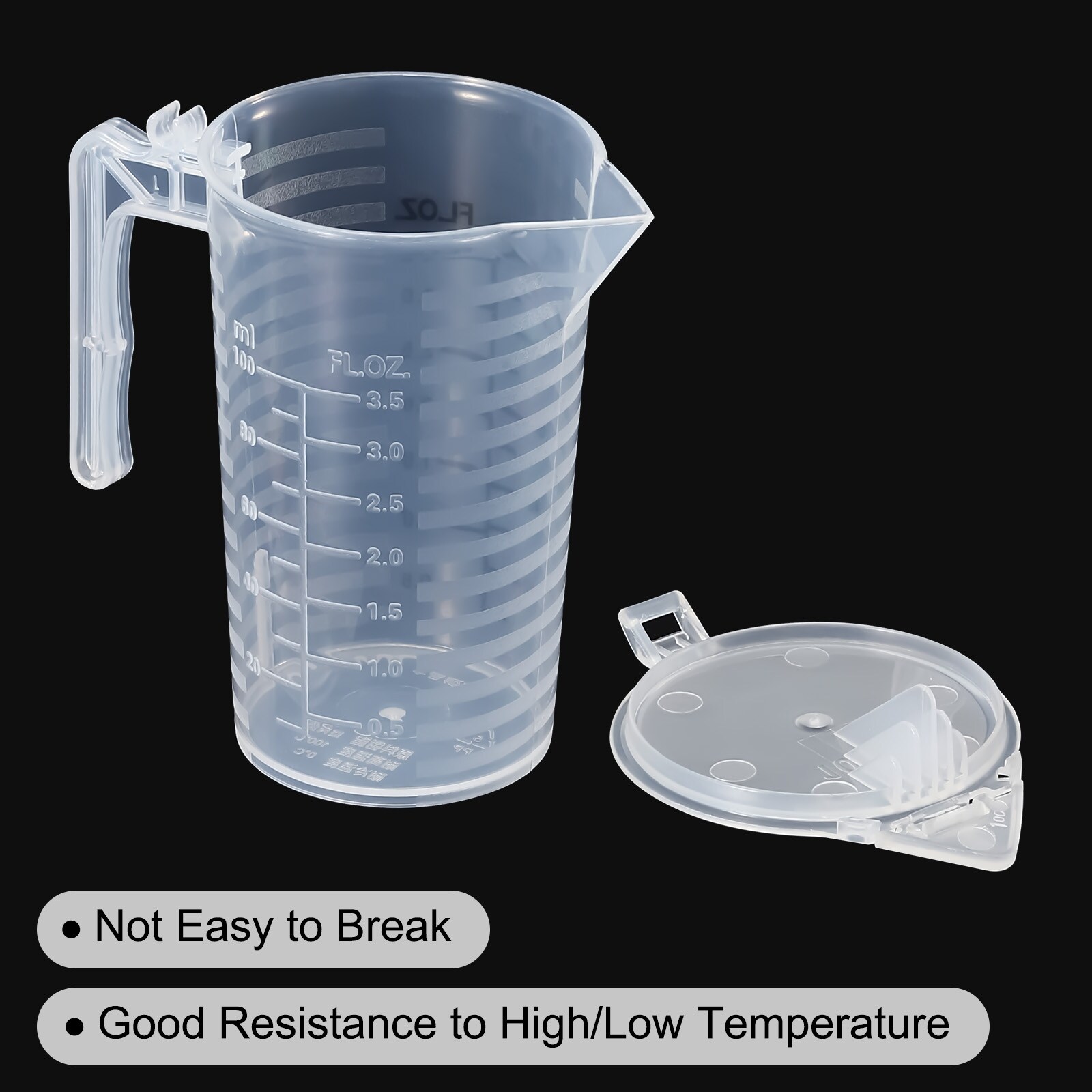 black plastic beakers