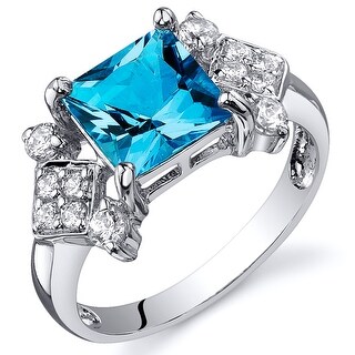 Sterling Silver 2 ct Swiss Blue Topaz Birthstone Ring - Bed Bath ...