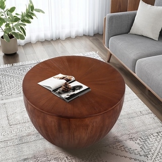 Vintage Style Bucket Shaped Coffee Table with Hollow Storage - Bed Bath ...