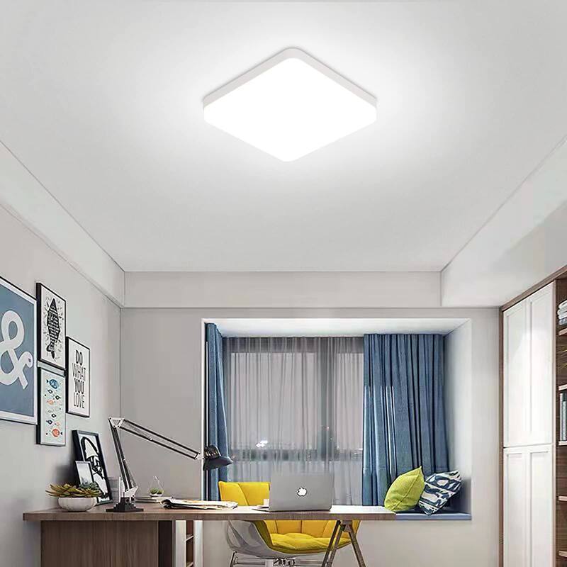 36 Watts Square Selectable LED Flush Mount Ceiling Light - 9.05"Dx1.57H ...