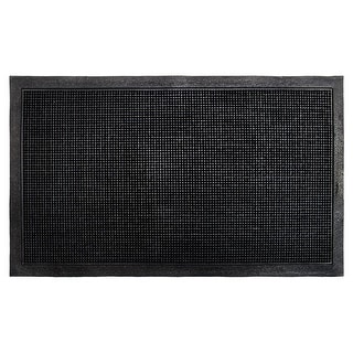 RugSmith Black Moulded Rubber Doormat, 18" x 30" - 18" x 30" - Bed Bath ...