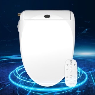 White Smart Bidet Toilet Seat with Wireless Remote and Side Panel ...