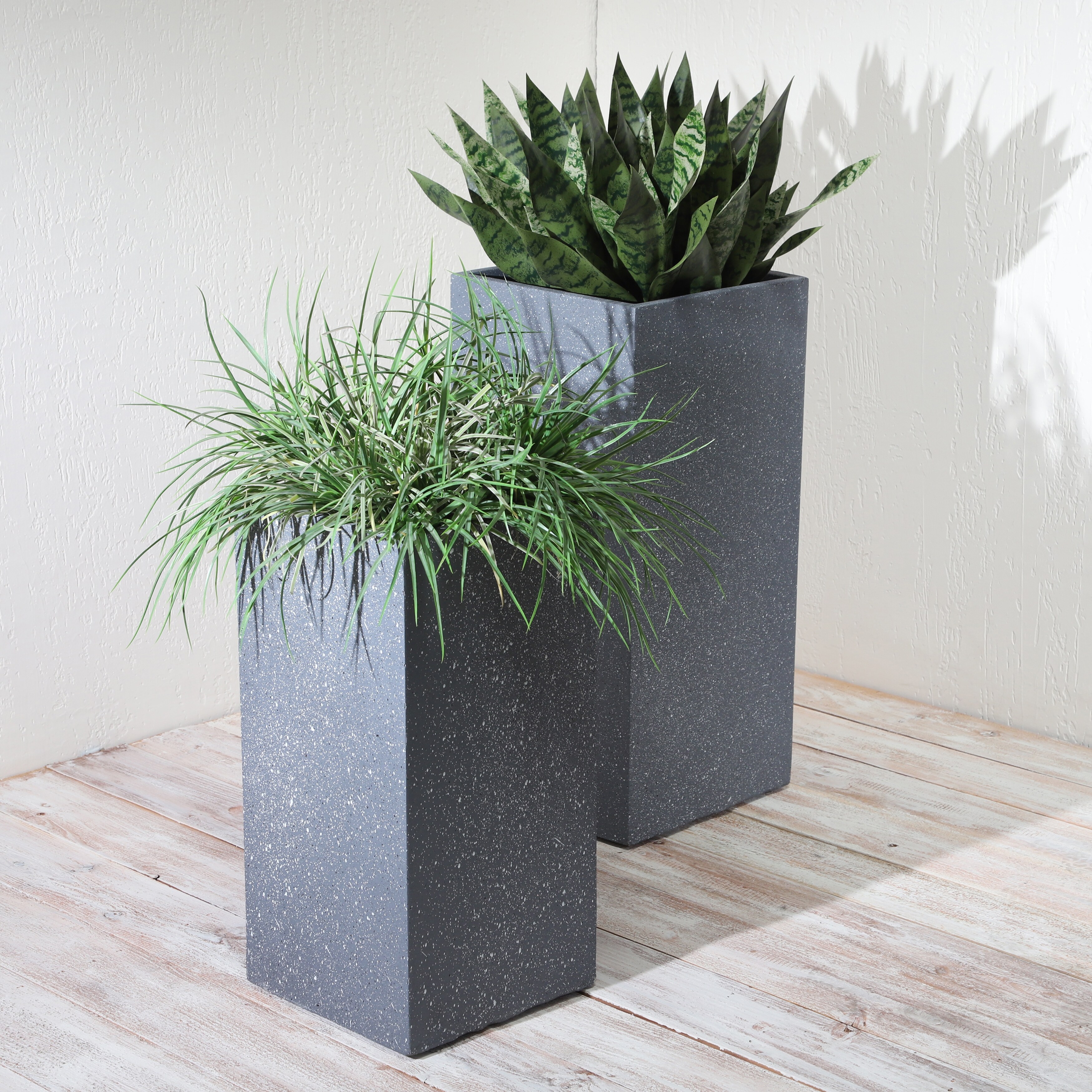 grey square planters
