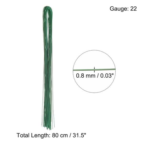 3 Pack/120 Pcs 32 In 22 Gauge Floral Stem Wire Bouquet Stem Wrapped ...