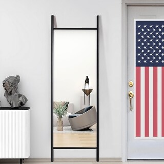 Full-length Wood Wall Leaning Ladder Mirror - N/A - Bed Bath & Beyond ...