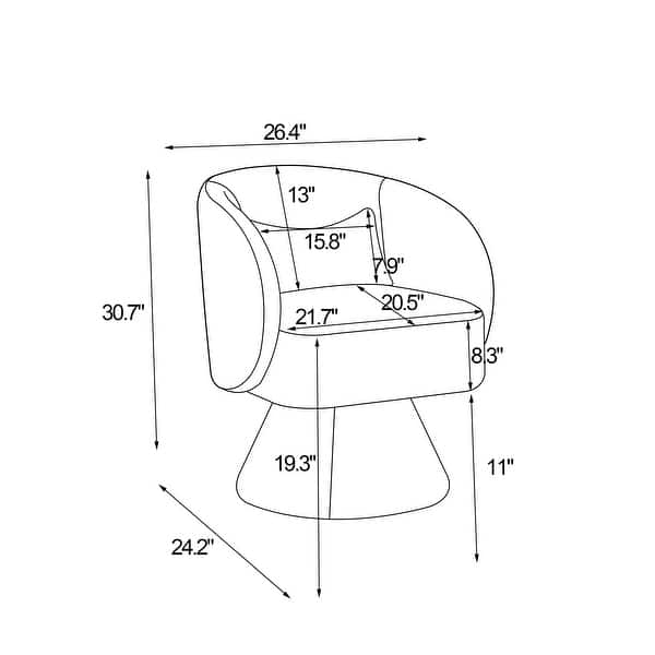 White Velvet Swivel Accent Chair - Contemporary Round Armchair with 360 ...