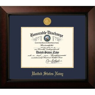 Patriot Frames Navy 8.5x11 Discharge Legacy Frame with Gold Medallion ...