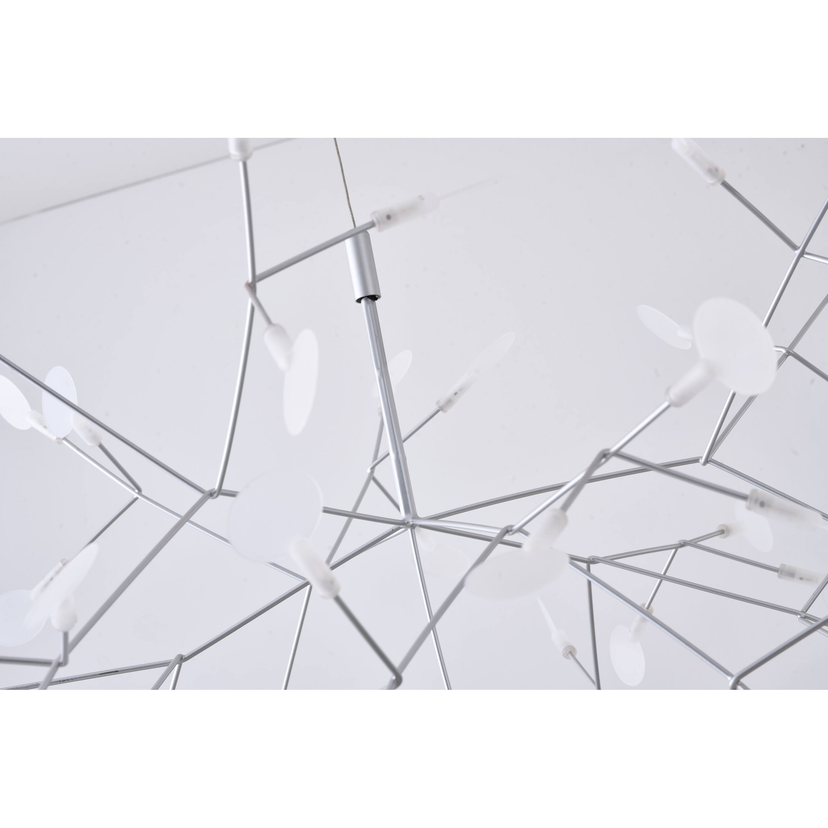 Silver Metal LED Chandelier With Frosted Acrylic Diffusers - On Sale ...