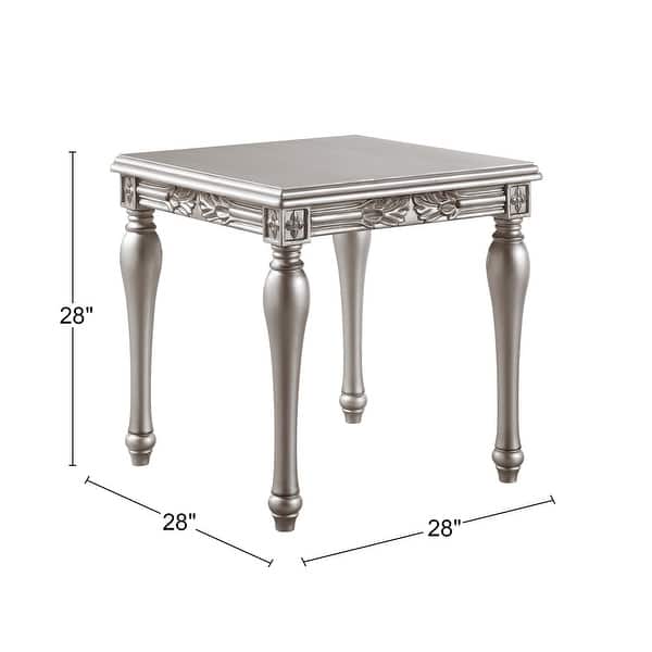 Wood Square End Table with Turn Legs in Platinum - Bed Bath & Beyond ...