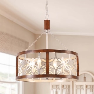 5-Light Industrial Antique Distressed Rusted Drum Chandelier with Rusty ...