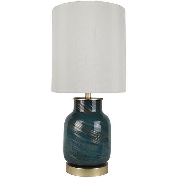 Vetro Verde Art Glass Table Lamp, Green and Gold, 19 1/2" Tall - Bed ...