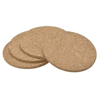 90mm Round Coasters 4mm Thick Cork Cup Mat Pad for Tableware 4pcs ...